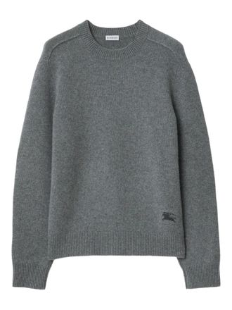 Burberry pull en cachemire &agrave; d&eacute;tail de chevalier &eacute;questre - Gris