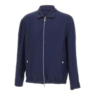Eleventy Homme, Vestes, Bleu, Taille: 2XL Veste chemise zipp&eacute;e