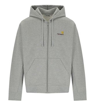Carhartt Work in Progress SWEAT-SHIRT &Agrave; CAPUCHE AMERICAN SCRIPT GRIS CARHARTT WIP