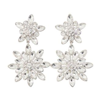 Self Portrait Womens Tiered Earrings Self Portrait Metal Silver Jewelry-Watches