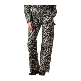 Colourful rebel Leopard Denim Worker Pants - - Trousers - Damen - Schwarzk - M