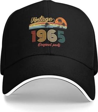 Generic Trucker Cap Cadeau danniversaire Amusant, Pièces dorigine Vintage De 1965 Casquette De Chasse Rétro Unique Chapeaux Randonnée pour Running, Extérieur,