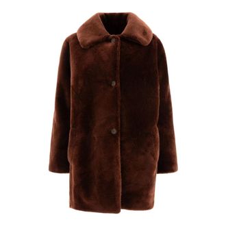 Break & Walk Manteau &agrave; col boutonn&eacute; - Femme - Vestes - Brun - Taille: 44 FR