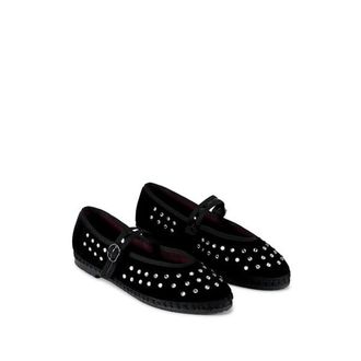 Flabelus Ballerines &agrave; strass en coton m&eacute;lang&eacute;