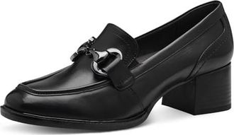 Tamaris Comfort mocassins femme cuir &agrave; talon bloc, Black, 40 EU