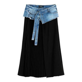 Desigual Femme, Jupes, Noir, Taille: 42 FR Fal_College Jupe Longue