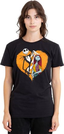 The Nightmare Before Christmas Damen Jack Sally Heart Ladies Shirt, Black, Schwarz, L EU