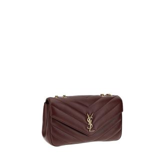 Saint Laurent Womens Bordeaux Lamb Ovis Aries Shoulder Bag