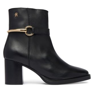 Tommy Hilfiger Stiefeletten Tommy Hilfiger TH Stud Heel Riding Ankle Boot FW0FW09552 Schwarz