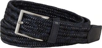 Tom Rusborg Elastischer Flechtgürtel mit Leder-Details in