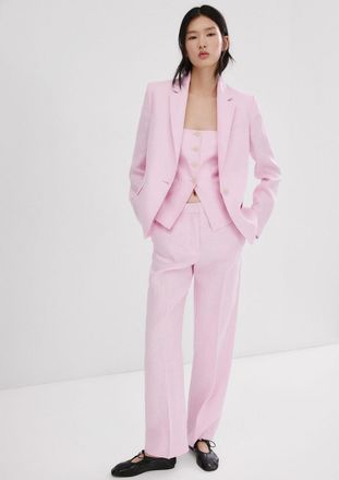 Mango Blazer costume lin rose - Femme - 32 - MANGO