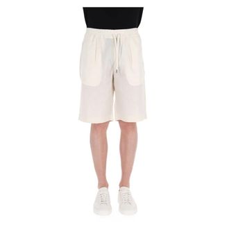 Herno Creme Leinen Bermuda Jogger Shorts - - Shorts - Herren - Beige - S