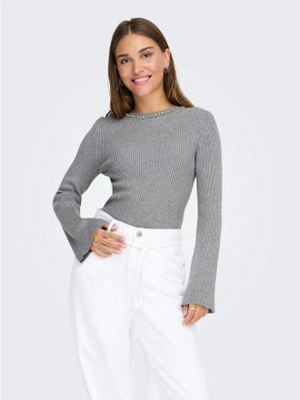 Only Rundhalspullover ONLNATASCHA LS BLING O-NECK CC KNT