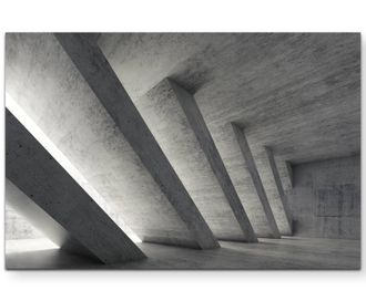 Paul Sinus Art Leinwandbilder | Bilder Leinwand 120x80cm abstrakte Architektur - 3D Illustration