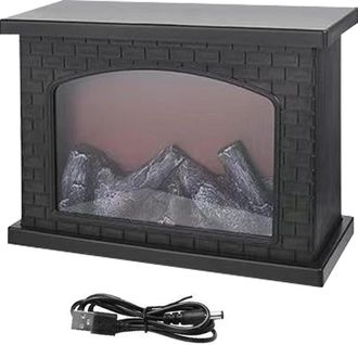 Generic Kaminlaterne | Flameless LED Fire Lamp | Batteriebetriebene USB -Lade -Dekorative Tischlampe F&uuml;r Innengarten Im Freien Garten Balkon Terrasse Wohnzimm