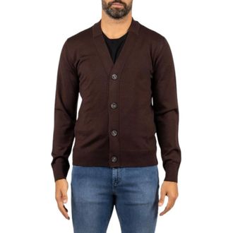Alpha Industries Cardigan en laine m&eacute;rinos - Homme - Pulls - Brun - Taille: S