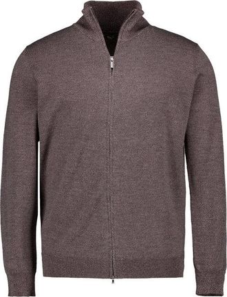 Boggi Milano Herren Cardigan braun Merinowolle unifarben