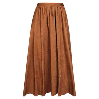 Forte_Forte Forte Forte Gerippter Samt Midirock mit Falten - - Skirts - Damen - Orange - S