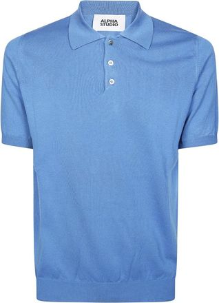 Alpha Studio Homme, Tops, Bleu, Taille: M Polo MM Bottoni