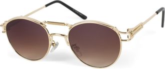 styleBREAKER Sonnenbrille Panto Sonnenbrille mit Federn