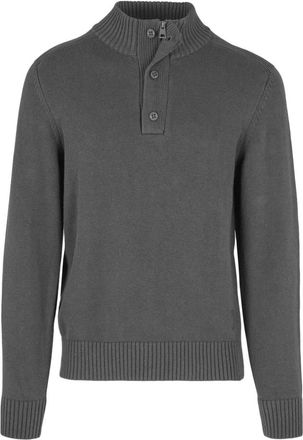 Bomboogie Homme, Pulls, Gris, Taille: L Pull &agrave; Col Montant avec Boutons
