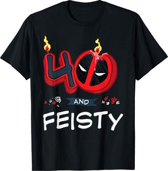 MARVEL Deadpool 40th Birthday Party 40 and Feisty Funny T-Shirt