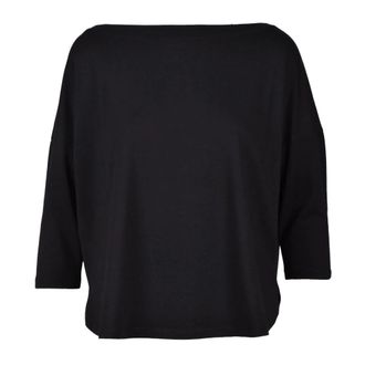 Wild Cashmere Weiches Baumwollmischung T-shirt - - Tops - Damen - Schwarzk - XS