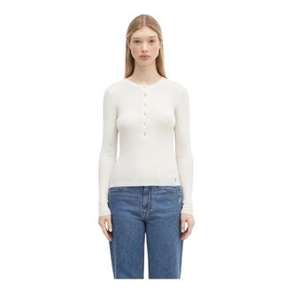 Anine Bing Katrin Langarm Pullover - - Knitwear - Damen - Wei&szlig; - L