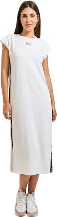 Emporio Armani Femme, Robes, Blanc, Taille: 38 FR EA7 Short-Sleeve Dress