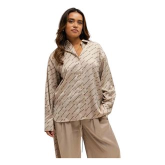 Off the Pitch Satin Paige Set - - Blouses & Shirts - Damen - Beige - 2XL