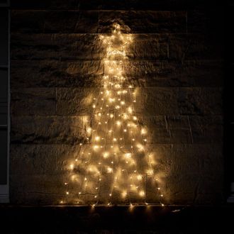 Lights4fun 150cm Dual LED Weihnachtsbaum Sternschnuppe Silhouette mit Fernbedienung und Timer Strombetrieben Weihnachtsdeko Außen Stern Wanddeko Weihnachten