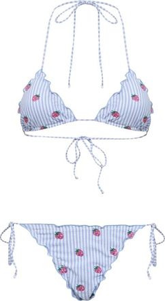 MC2 Saint Barth Femme, Maillots de bain, Multicolore, Taille: 40 FR Seersucker Triangle Bikini