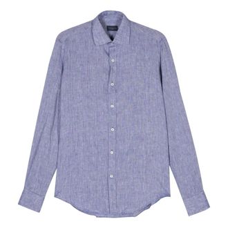 Paul & Shark Blaues Leinen-Casual-Langarmhemd - - Shirts - Herren - Blau - 3XL