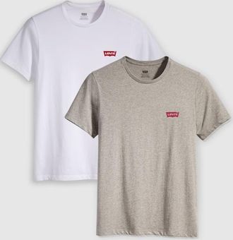 Levi's T Shirt Graphique Lot De 2 - Homme - Neutral / White / Mid Tone Grey Heather - 2XL