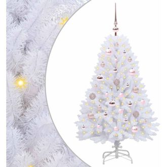 vidaXL K&uuml;nstlicher klappbarer Weihnachtsbaum Wei&szlig; 120 cm PVC und Stahl vidaXL