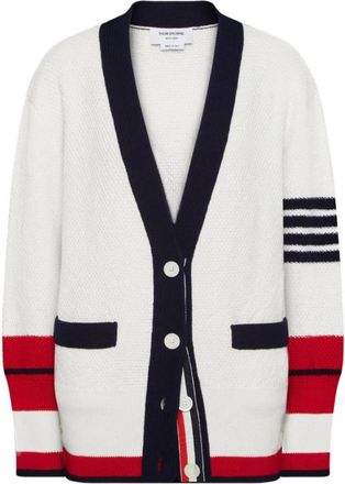 Thom Browne Femme, Pulls, Blanc, Taille: 38 FR Cardigan