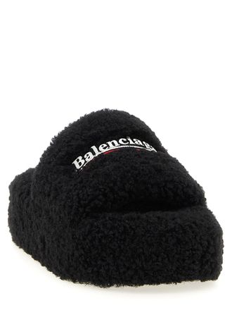 Balenciaga Womens Black Polyester Slides Shoe