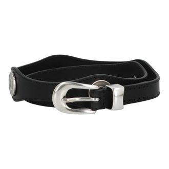 Our Legacy Homme, Accessoires, Noir, Taille: 90 CM Ceinture en cuir avec boucle en m&eacute;tal argent&eacute;
