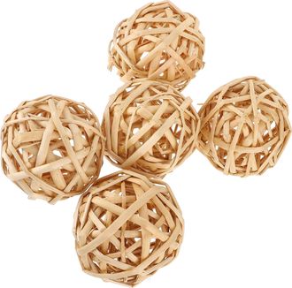 Holibanna INOOMP 5 St&uuml;ck Rattanb&auml;lle 5cm Geflochtene Deko Kugeln aus Naturmaterial Party und Wohnraumdekoration f&uuml;r Vase Laden Kindergarten und Feierlichkeiten