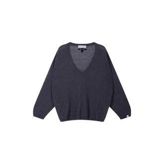 10 Days D&uuml;nner V-Ausschnitt Strickpullover - - Knitwear - Damen - Grau - M