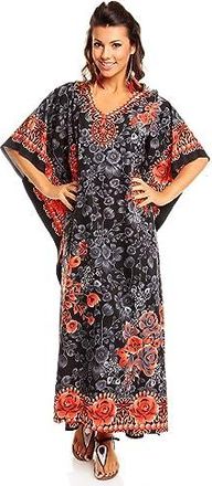 Looking Glam Neuf Femmes Surdimensionn&eacute; Maxi Kimono Tunique Caftan Robe Caftan Grande - Noir - Taille 52-54-31 Pouces