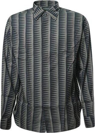 Emporio Armani Homme, Chemises, Multicolore, Taille: L Chemise confort &agrave; imprim&eacute; int&eacute;gral en m&eacute;lange de lyocell