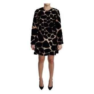 Dolce & Gabbana Schwarzes Giraffenmuster Shift Mini Kleid - - Dresses - Damen - Schwarzk - 2XS