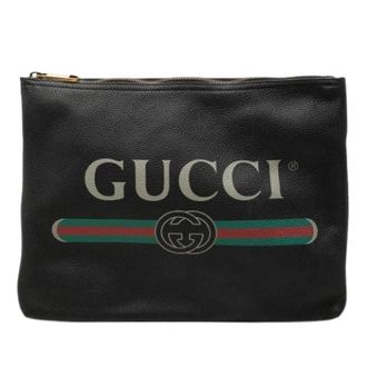 Gucci Pre-owned Bedruckte Leder Clutch - - Pre-owned - Damen - Schwarzk - ONE SIZE