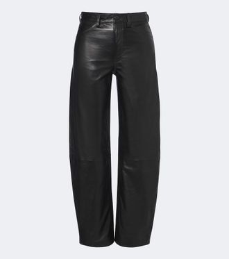 Nili Lotan Pantalon barrel Tribeca en cuir