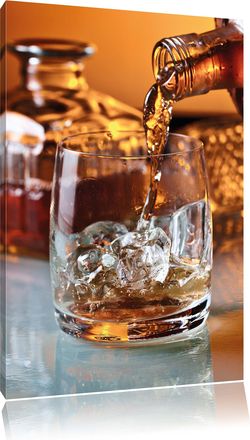 Pixxprint Edler Whiskey, Größe: 100x70cm, Leinwandbild, fertig gespannt, Wandbild, Dekoration, Kunstdruck, kein Poster