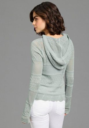 Kangaroos Ajourpullover aus Baumwolle, mit V-Ausschnitt, bequeme Passform, Langarm