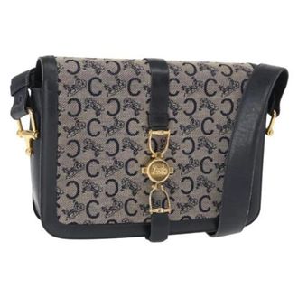Celine Pre-owned Vintage Canvas Umh&auml;ngetasche - - Pre-owned - Damen - Blau - ONE SIZE
