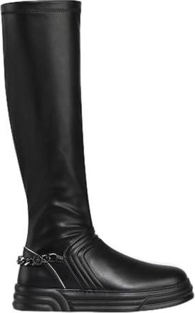 Liu Jo Liu Jo Cleo 19 Bottines pour femme avec tige en tissu haut de gamme, chaîne au dos Noir, Noir, 41 EU