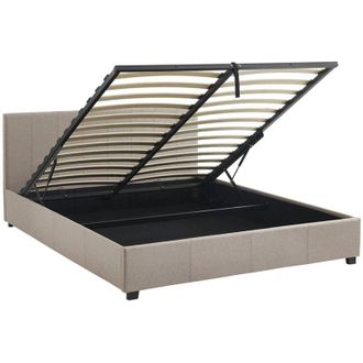 Sweeek Sweeek - Boxbett mit Lattenrost und Kopfteil, 160 x 200cm, Stoffbezug